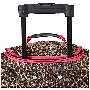 Rockland Rolling Duffel Bag, PINKLEOPARD, 22"