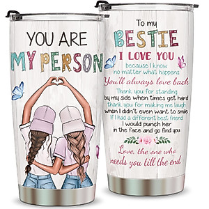 COOILELISOSY Best Friend Gift for Women Female-Sister Gifts from Sister,Sister in Law-Inspirational Friends Birthday Gifts-Stainless Steel Insulated Travel Mug-Friendship Wine Tumbler 20oz