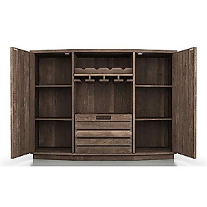 Furniture of America Layfield Wood Multi-Storage Buffet in Reclaimed Oak