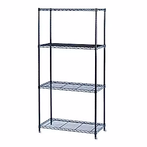 Safco Products 5276BL Commercial Wire Shelving 36" W x 18" D Basic Unit (Extra Shelves 5243BL Sold Separately), Black