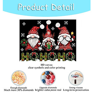 LWZAYS 5d Diamond Painting, Gnome Diamond Art Kits for Adults Christmas Paint with Diamonds Gem Art,Full Drill Diamond Paintings Arts and Crafts for Home Decor(HoHoHo 11.8 * 15.8 inch)