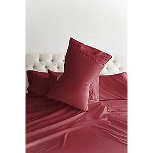 Full 6 Piece Sheet Set - Breathable & Cooling Bed Sheets - Hotel Luxury Bed Sheets for Women, Men, Kids & Teens - Comfy Bedding w/ Deep Pockets & Easy Fit - Soft & Wrinkle Free - Full Burgundy Sheets