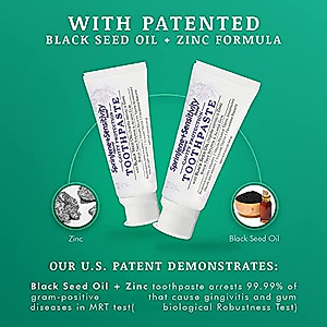 Sprinjene Toothpaste Sensitive Teeth & Gum with Fluoride Cavity Protection Natural Non Toxic SLS Free Toothpaste for Fresh Breath Dry Mouth, Preservative Free, Black Seed Oil & Zinc 2 Pack (Original)