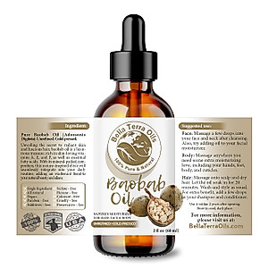 Bella Terra Oils - Baobab Oil 16oz - The Ultimate Choice for Skin Hydration, A Symphony of Amino Acids & Essential Minerals for Your Skin