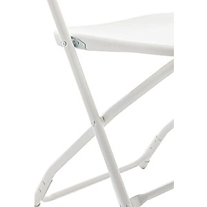 BTEXPERT White Plastic Folding Steel Frame Commercial High Capacity Event Chair Lightweight Wedding Party Set of 2