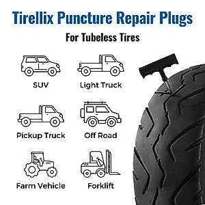 Tirellix Tire Plugs Heavy Duty (8", 30 Pack) - ⌀1/4" (6mm) Tubeless Tire Plugs for Car, ATV/UTV, Professional Tire Repair Plugs for Tire Flats, Essential for Tire Plug Kit or Tubeless Tire Repair Kit