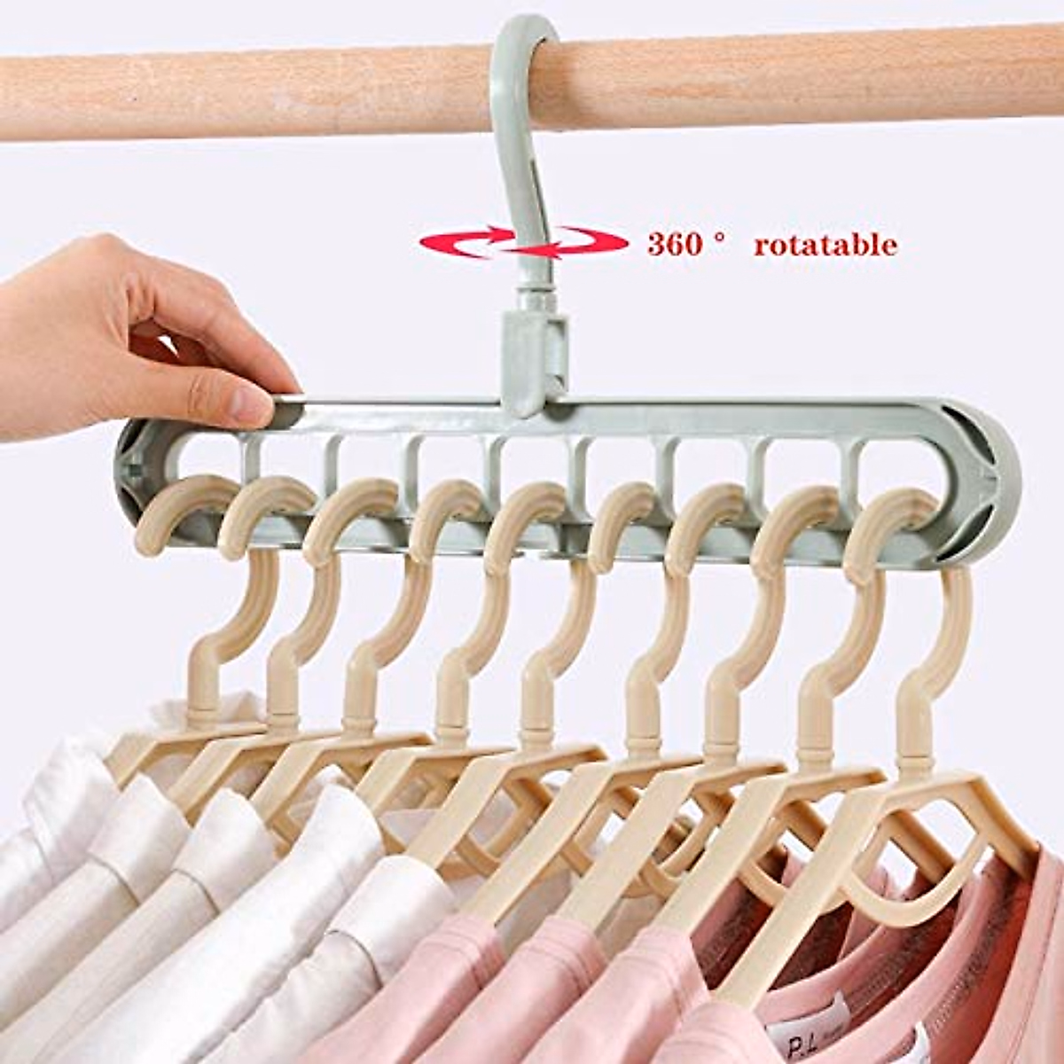 NC Clothes Hanger Closet Organizer, Multi-Port Hanger, Plastic Tie Scarf Clothes Organizer