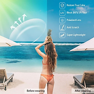 Myiaur Polarized Sunglasses for Women, Square Mirrored Trendy Shades with UV Protection Reduce Glare Sun Glasses