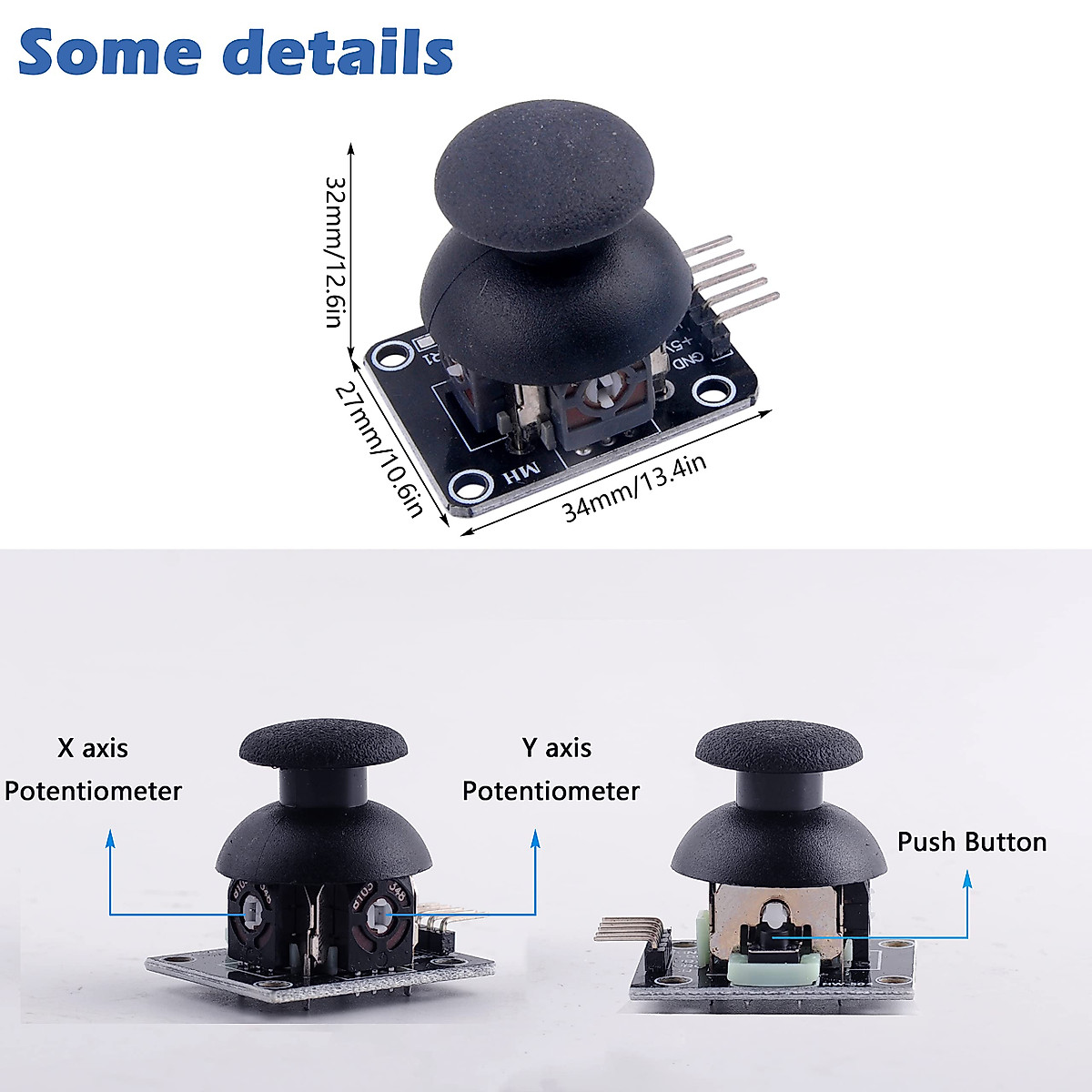Wishiot Thumb Joystick Module Dual Axis Sensor Game Controller Sensor Joystick Breakout Module Compatible with Arduino PS2 Raspberry Pi (10)