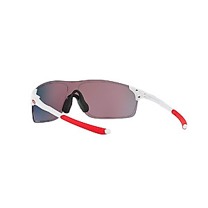 Oakley Men's Oo9389 Evzero Stride Asian Fit Rectangular Sunglasses, Polished White/Prizm Road, 38 mm