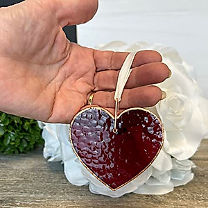 On Your 50th Wedding Anniversary: Beautiful Stained Glass Heart; a Sentimental and Meaningful Keepsake Ornament for The Married Couple - Handmade in USA
