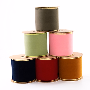 CSZD RIBBON Copper Velvet Fall Wired Ribbon 4 inch Wide*10Y Terracotta/Copper and Gold Velvet Ribbon for Christmas Tree/Xmas Wreaths Gift Wrapping Bows Gralands Home Decor Crafts (terracotta/copper)