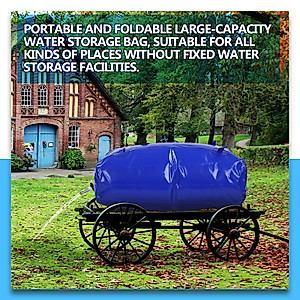 Kingdder Large Capacity Water Storage Bladder Emergency Water Bladder Tanks Foldable Water Storage Tank Portable Rainwater Bag for Drought Resistance Fire Protection Agricultural Irrigation(240L)