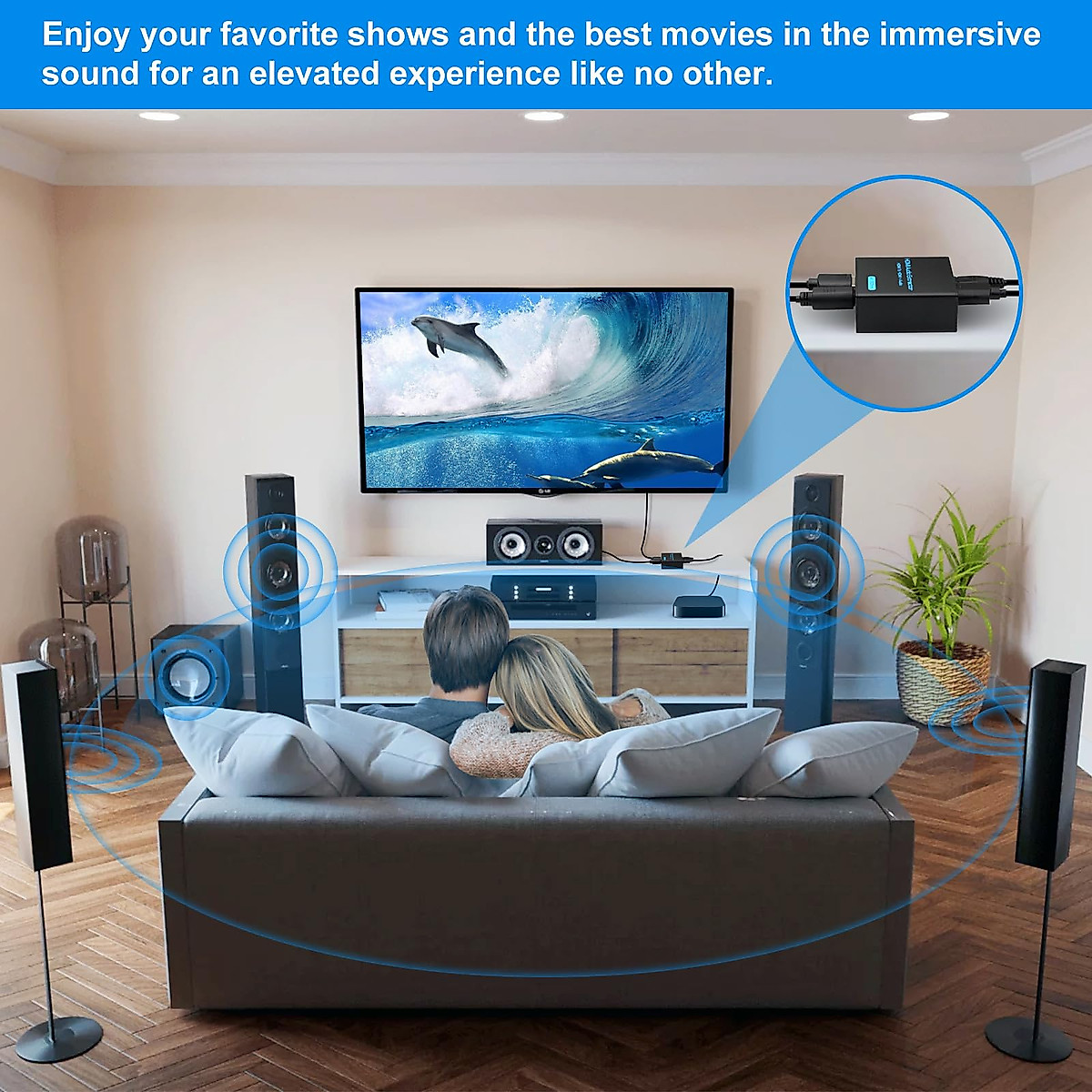 VPFET HDMI Audio Extractor 4K HDMI to Optical 3.5mm AUX Audio Adapter Splitter Converter Support HDCP Digital DTS 5.1 PCM