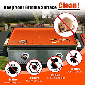 Utheer 28 Inch Silicone Griddle Mat & Spatula Mat for Blackstone Griddle, Heavy Duty Food Grade Silicone Griddle Mat, All Season Cooking Protective Griddle Grill Cover,28 Inch Blackstone griddle cover