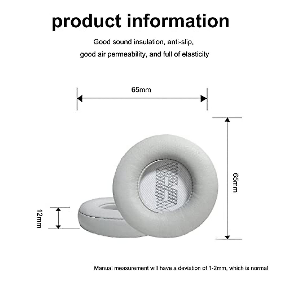 Aiivioll Replacement Ear Pads Compatible with Live 400BT Wireless Over-Ear Headphones Ear Pads Headset Ear Pads Protein PU Leather Ear Pads Repair Parts(Gray)
