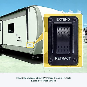 387874 Power Stabilizer Switch with Harness Replacement for Lippert Trailer Components 12V Extend Retract for RV Stabilizer Jacks IP66 Black