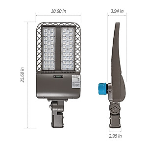 Suchace LED Parking Lot Light 200W,Street Light Dusk to Dawn with Photocell, 25000 Lumens, 5000K LED Shoebox Light, Outdoor Commercial Area Lighting Fixture(Waterproof IP65), Slip Fit Mount