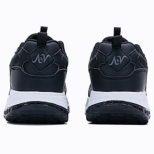 AOV Women's Walking Shoes Arch Support Sneakers for Plantar Fasciitis Non Slip Orthotic Tennis Shoes Black 9.5