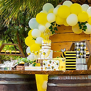 Whaline 12 Sheet Bee Wrapping Paper 4 Style Cute Bee Pattern Wrapping Paper Folded Buffalo Plaids Stripe Bee Art Paper 19.7 x 27.6in for Spring Summer Holiday Birthday Gift Wrap DIY Craft, Not Roll