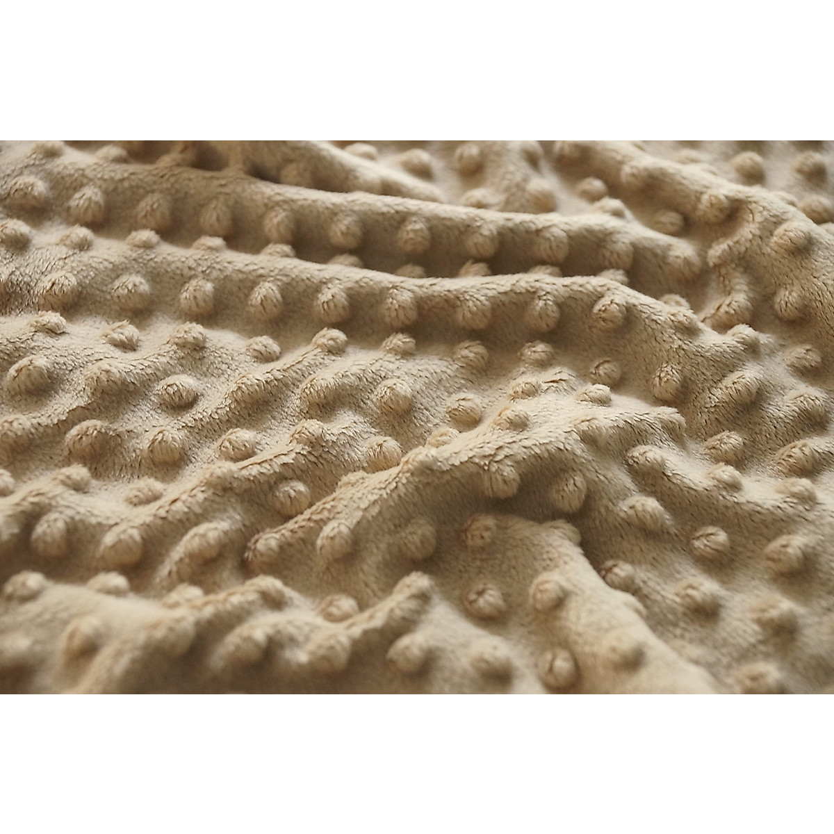 Camel Brown Minky Bubble Dimple Dot Plush Fur Fabric Polyester 58-60"