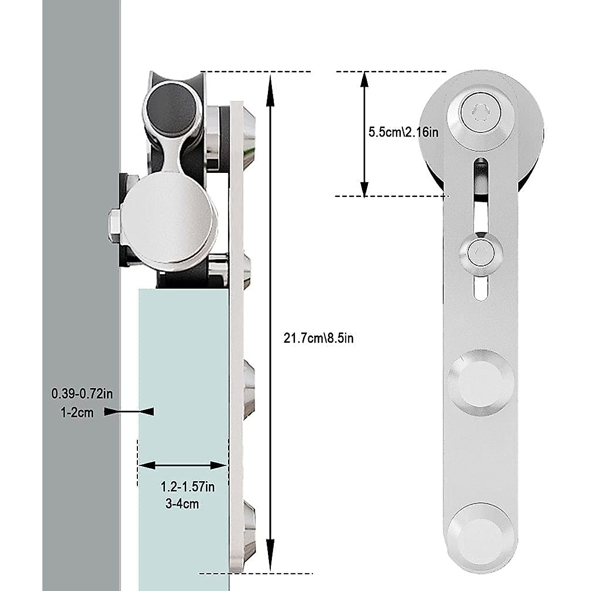 CCJH 5FT Stainless Steel Sliding Barn Door Hardware Track Kit Heavy Duty for Single Wood Door (Round Shape Hanger)