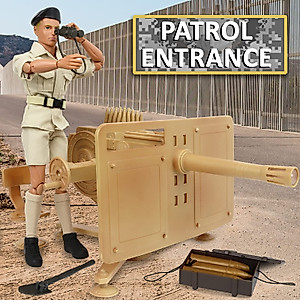 Click N' Play Action Figure WWII Field Gun 5 Piece Set, Military Action Figures and Army Toys for Boys 8-12