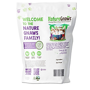 Nature Gnaws Bully Sticks for Dogs - Premium Natural Beef Dental Bones - Long Lasting Dog Chew Treats for Aggressive Chewers - Rawhide Free - 5-6 Inch