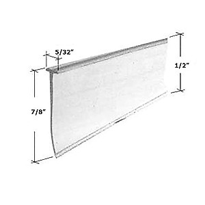 Gordon Glass® Clear Tapered Shower Door Bottom Seal and Sweep "T" Type - 36 in Long, Height - Tapered from 7/8" to 1/2"