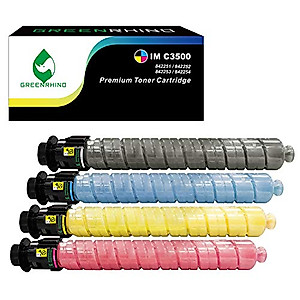 GREENRHINO Remanufactured (High Yield) Toner Cartridge Replacement for Ricoh IM C3000 / IM C3500-842251, 842252, 842253, 842254 (1 Black, 1 Yellow, 1 Magenta, 1 Cyan, 4-Pack)