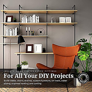 Ironwerks Designs 20" Urban Industrial Pipe Wall Rack - Clothing Rack, Closet Organization, Retail Display, Black