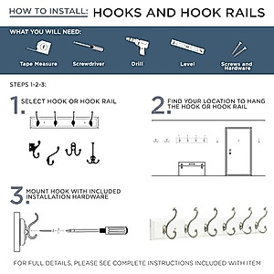 FRANKLIN BRASS Casual Curve Wall Mounted Pure White 16 in. Coat Rack, 4 Nickel Hooks, B46717K-PMN-C2