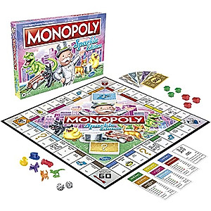 Hasbro Gaming Monopoly Sparkle Edition Board Game, Family Games, with Glittery Tokens, Pearlescent Dice, Sparkly Look, (Amazon Exclusive)
