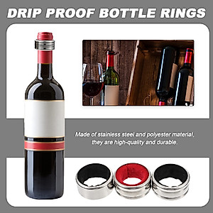 Yardwe 9pcs Wine Bottle Collars Stainless Steel Red Wine Drip Stop Ring Leak- Proof Anti- Overflow Drip Stopper Collars Wine Accessories for Restaurant Kitchen Silver