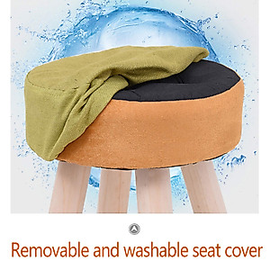 Solid Wood Small Stool Fashion Household Adult Sitting Pier Living Room Sofa Stool Low Stool Creative Fabric Small Bench Small Chair