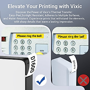 Vixic Label Maker Machine D1600, Portable Bluetooth Label Maker and Printer, Mini Sticker Labeler Compatible with Android & iOS Phone for organizing, Easy to Use Inkless Rechargeable, White-Black