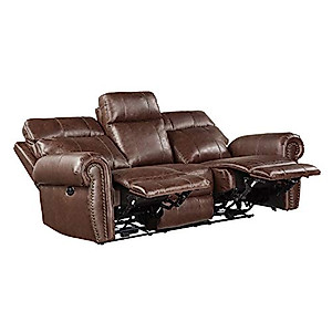 Lexicon Gallina Power Double Reclining Sofa, Brown
