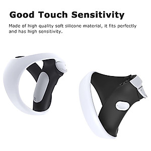 【8 PCS Set】PS VR2 Controller Silicone Anti-Slip Pad L/R Set + VR Headset Lens Cover Protective Compatible with PS VR2 Protective Accessories