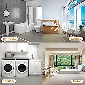 JOOM Retractable Clothesline Stainless Steel Heavy Duty 9Feet(MAX) for Hanging Drying in Bathroom Laundry Hotels, Chrome Finish,Round Style (Round B, Black)