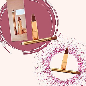 Charlotte Tilbury Mini Pillow Talk Duo Lip Kit Pillow Talk Medium - Travel Size Lip Makeup Set, Mini Lip Cheat Lip Liner and Mini Matte Revolution Lipstick, Long Lasting