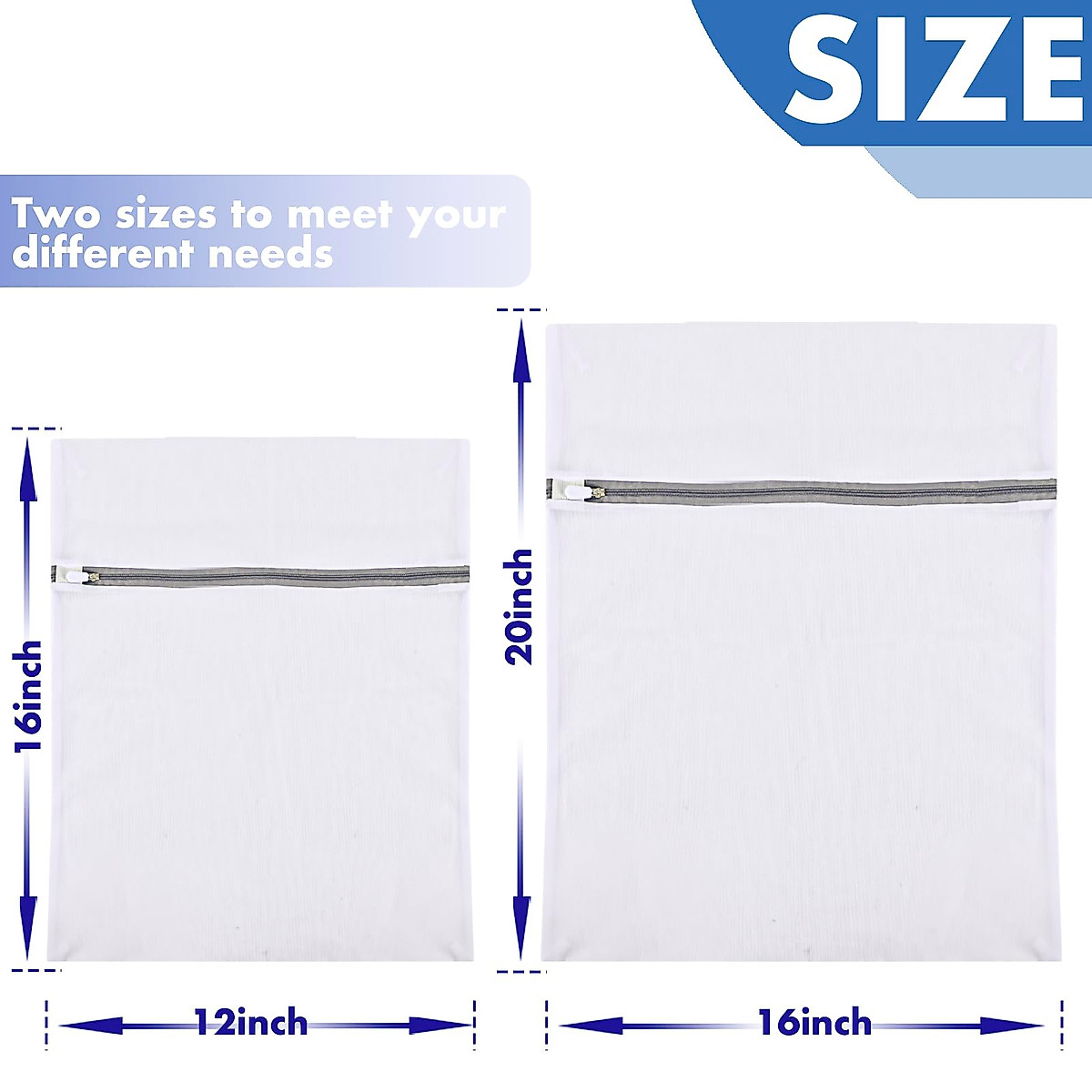 2Pcs Laundry Bags, Durable Small Fine Mesh Laundry Bags, Lingerie Bags for Washing Delicates (1Large 1Medium) Make Your Life Better