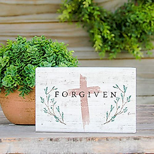 Simply Said, INC Small Talk Sign 3.5" x 5.25" Wood Block Plaque STR1287- Forgiven