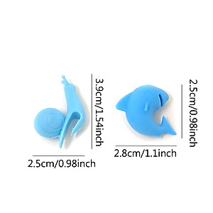 Honbay 12PCS Cute Silicone Glass Identifier Drink Markers, Shark and Snail