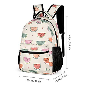 Juoritu Watermelon Prints Backpack, Lightweight Casual Backpack, Bookbag for Men Women