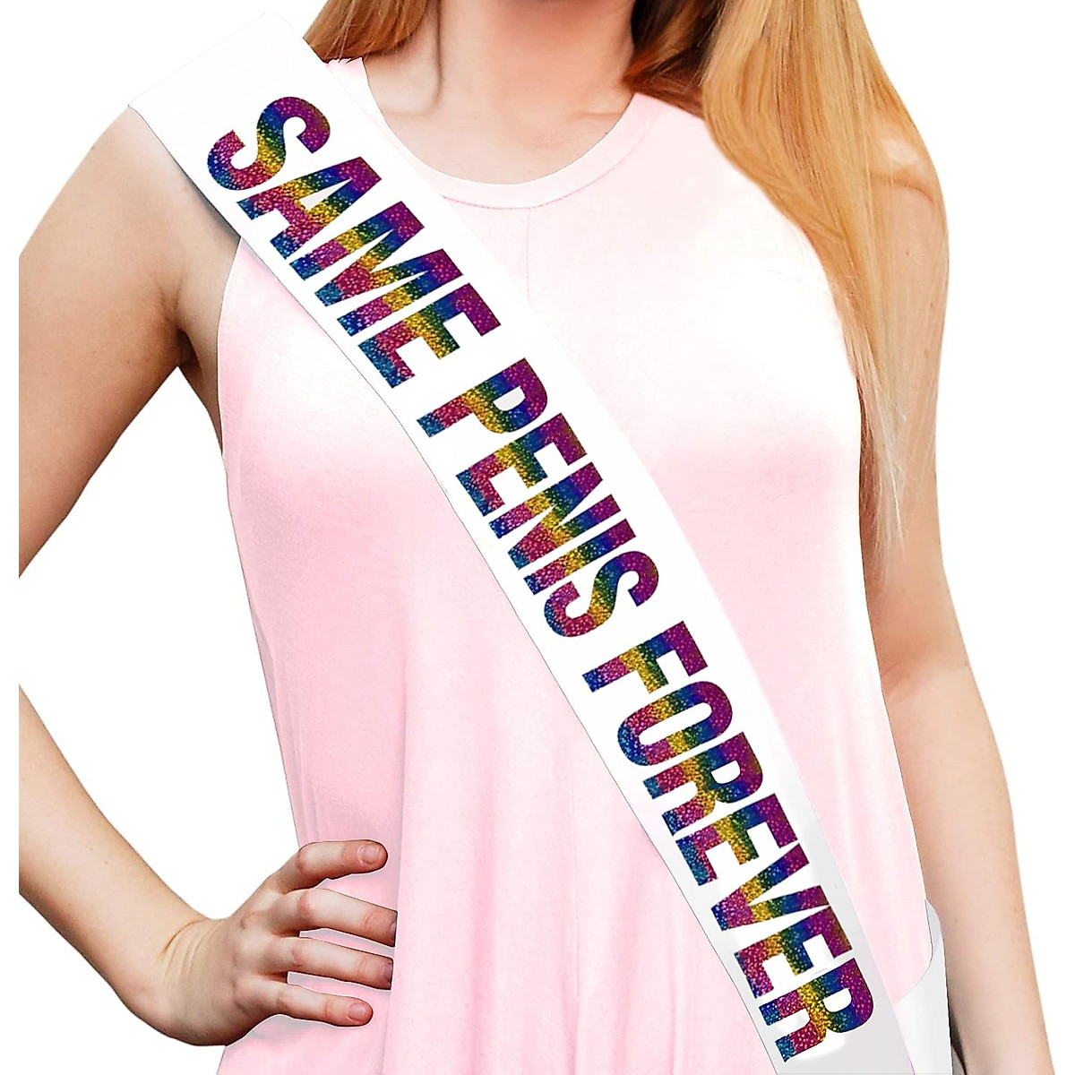 Bachelorette Party Bride Satin Sash - Bachelorette Party Favors, Supplies, Ideas, and Decorations - Gay Bachelor Party White Sash