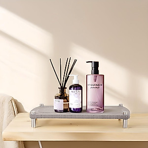 Water Absorbing Stone Tray for Sink, Stone Drying Mat for Kitchen Counter, Diatomite Tray Used for Hand Soaps & Plants & toiletries in The Modern Home, Fast Drying Sink Caddy(Grey)