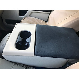AVOMAR Black Center Console Armrest Soft Pad Protector Cover Compatible with Ford F150 F250 Truck Series 2010-2018 - Black