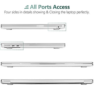 TWOLSKOO for M3 MacBook Air 13.6 Inch Case 2022 2023 2024 Release A2681 M2 A3113, Plastic Hard Shell Cover with Trackpad Film & Keyboard Cover & Screen Film for MacBook Air 13.6", Crystal Clear