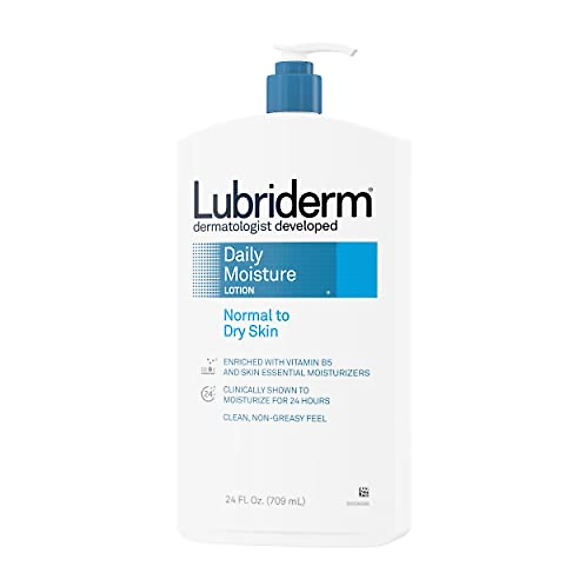 Lubriderm Daily Moisture Hydrating Body and Hand Lotion To Help Moisturize Dry Skin with Pro-Vitamin B5 For Healthy-Looking Skin, Non-Greasy, 24 fl. oz