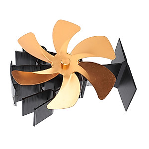 Generic Wood Stove Fan, Heat Activated Vertical, Gold, Heat-Powered Fan, No Harmful Emissions